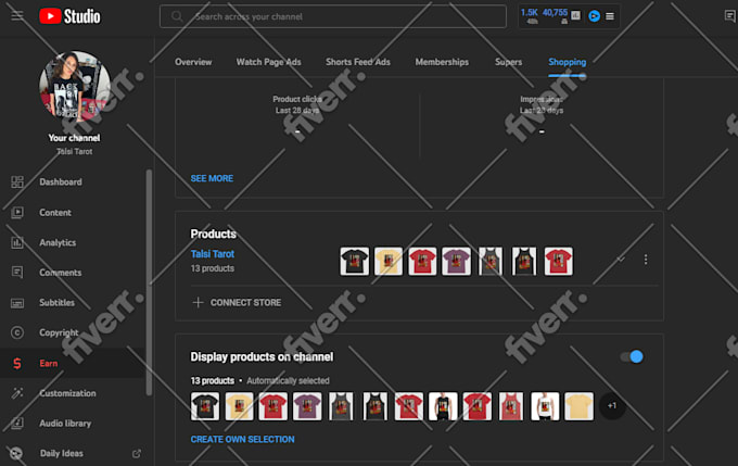 Help you setup youtube merch shelf for your channel by Msalahud | Fiverr
