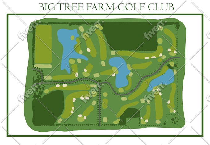 Create a custom drawing of your favorite golf course by Boleymyka | Fiverr