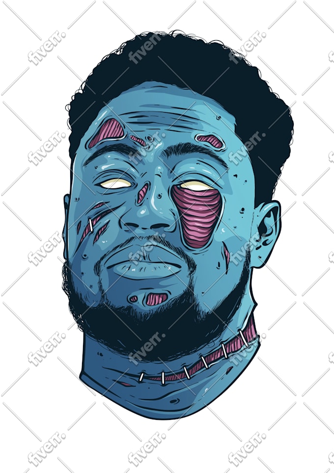 zombie head drawing reference