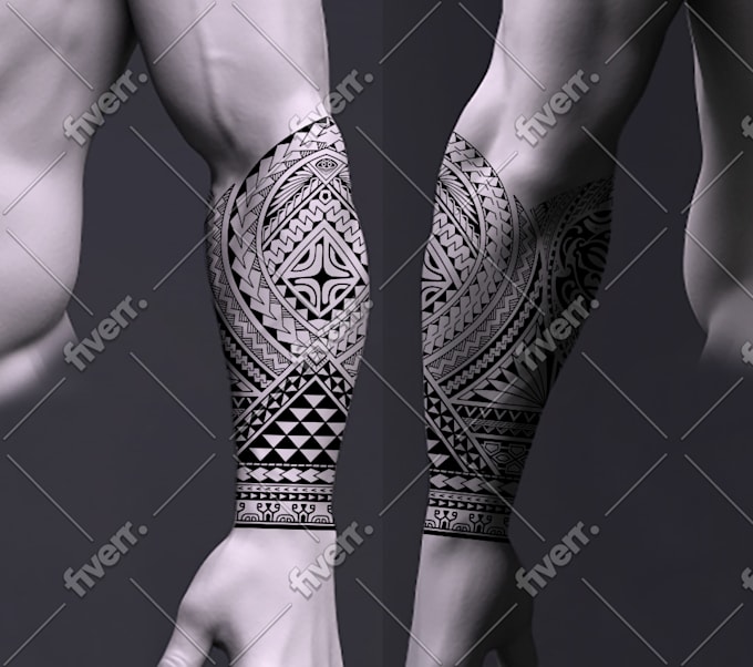 polynesian tattoo sleeve stencil