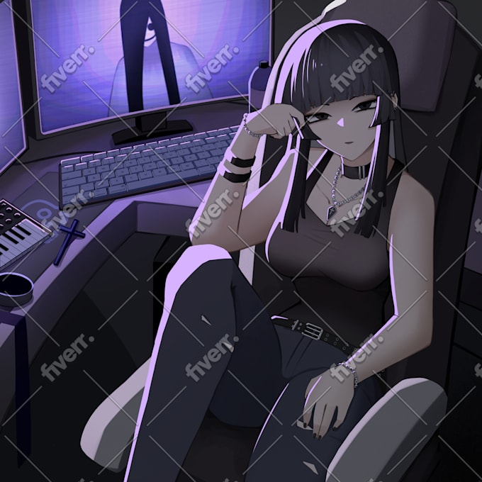 how to draw anime girl in computer