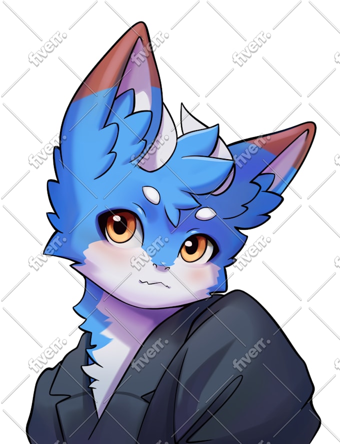 Draw the half body of your furry character or fursona by Guekii | Fiverr