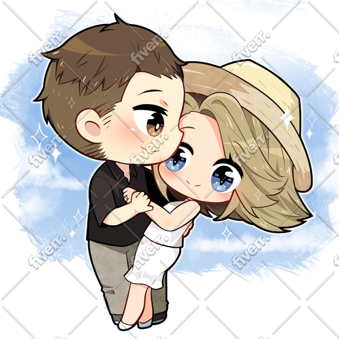 chibi drawing couple