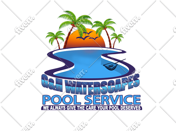 pool cleaning logo design