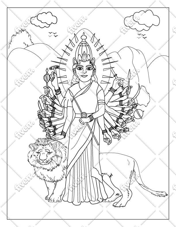 dussehra pics for coloring book pages