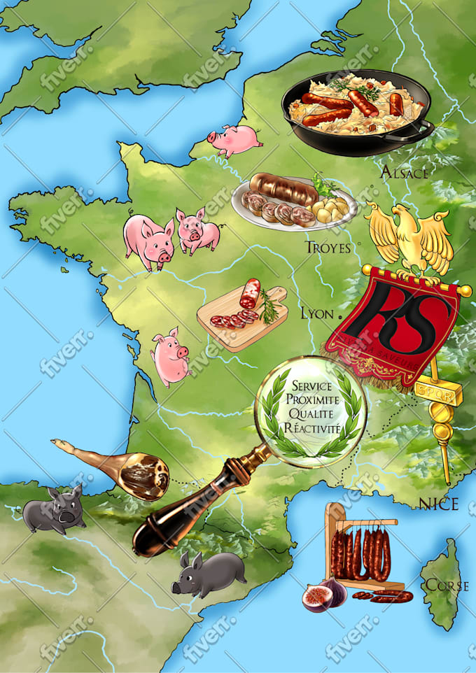 Draw 2d map illustration for you by Catnip119 | Fiverr