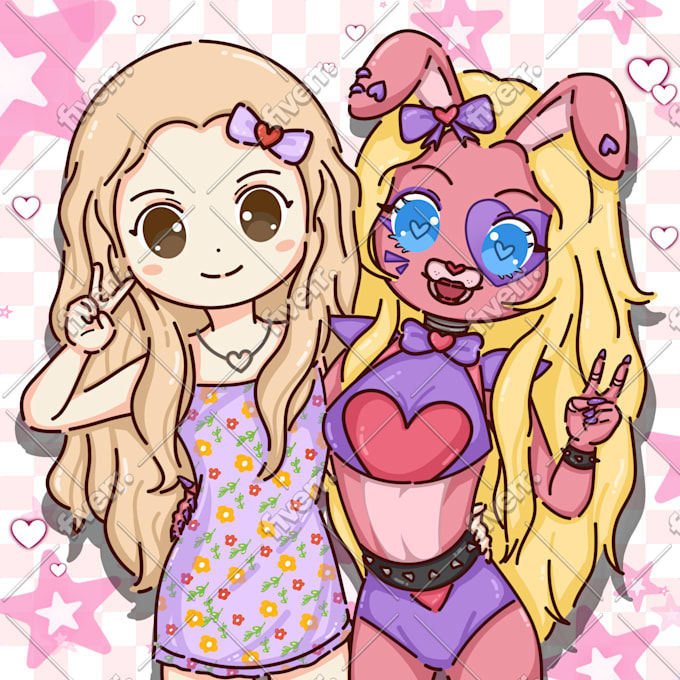 Draw cute semi chibi for you buy 1 get 1 by Zizuly | Fiverr