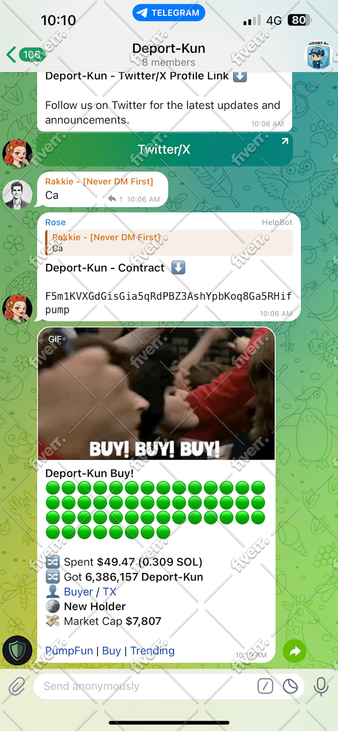 Be setup telegram bot for your crypto telegram group by Antor492 | Fiverr