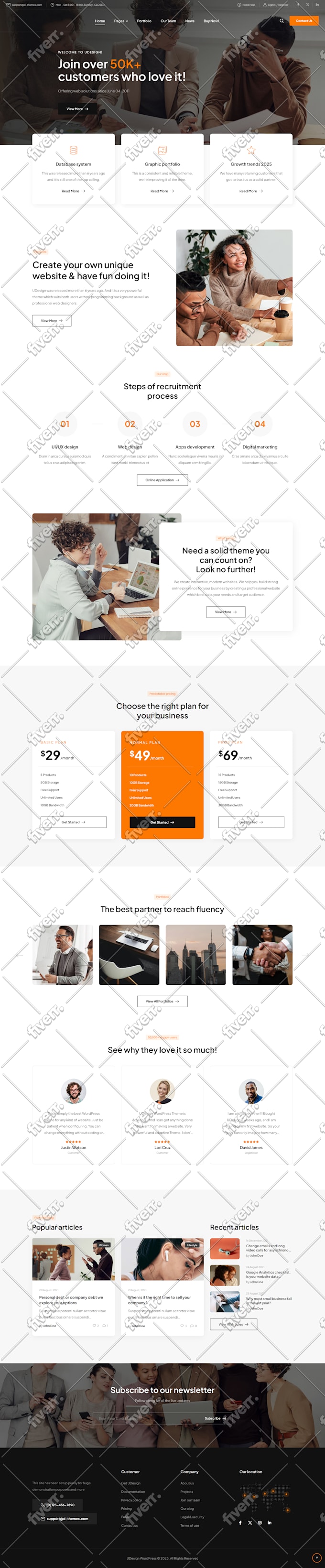 Design and develop a professional business website by Wp_websites100 ...