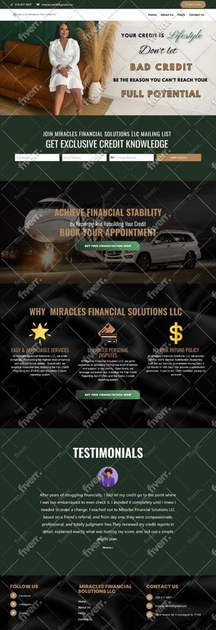 Create a professional credit repair, tax website in 24h by ...