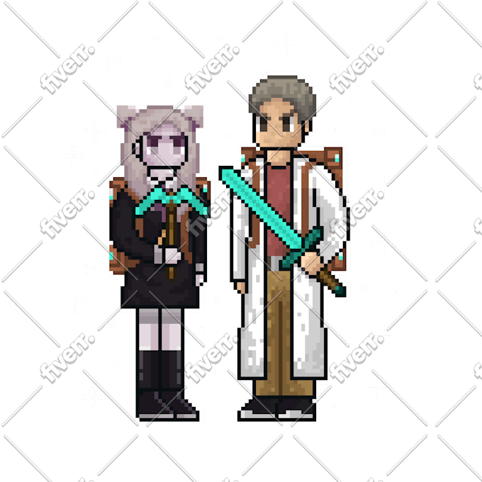 Make couple pixel character from your reference by Iceebit | Fiverr