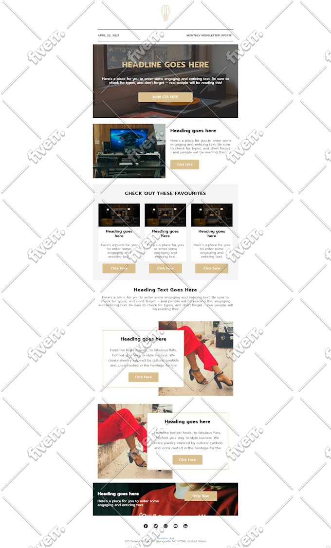 Design beautiful, editable drip email template by Iyketyson | Fiverr
