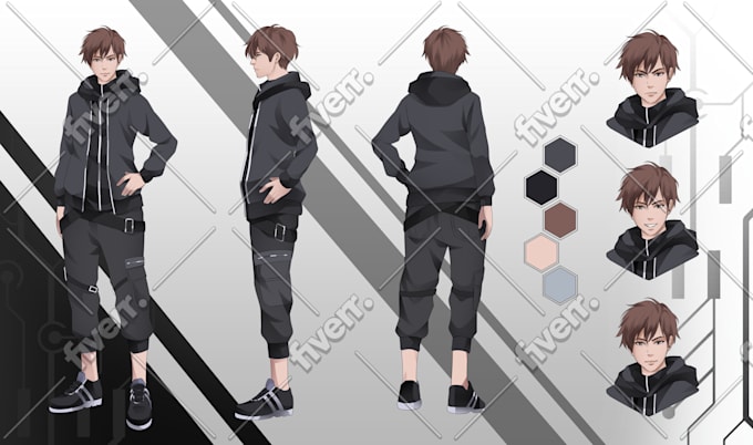 Anime Male Character Model Sheet Umi Anime Boys