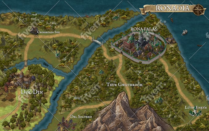 Draw a fantasy or dnd map using inkarnate by Cinepromatica | Fiverr