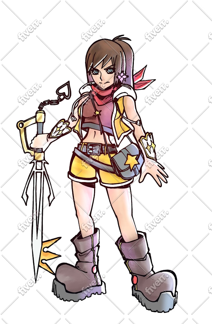 how to draw kingdom hearts style