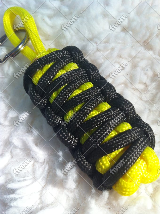 Make and ship you a paracord cobra knot survival keychain fob by ...