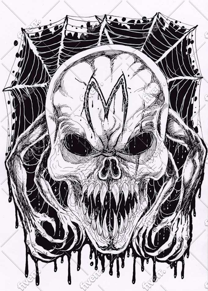 Sharpie Skull Drawings