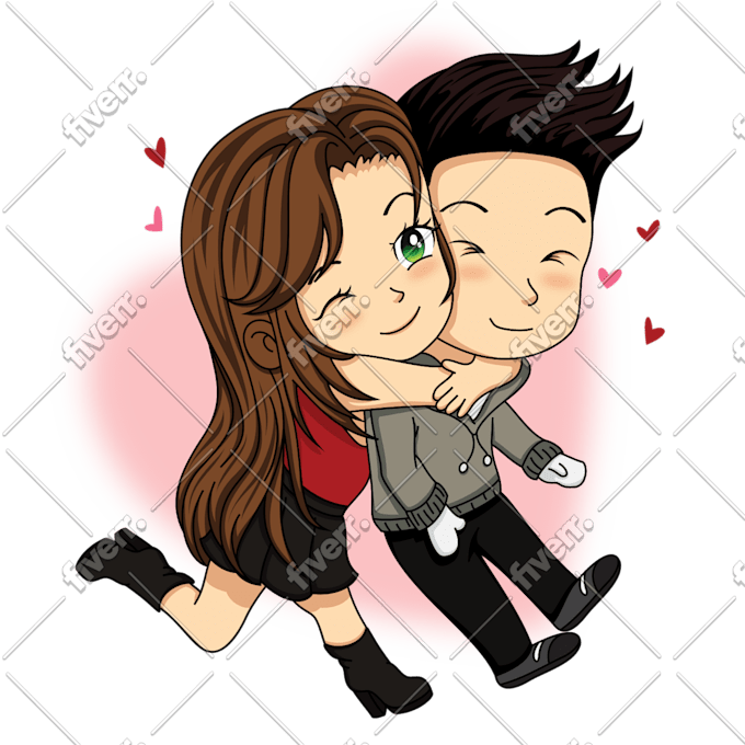 Make an adorable chibi couple for you by Bananalai | Fiverr
