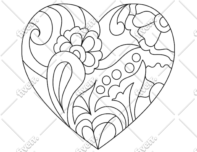 heart pop art coloring pages
