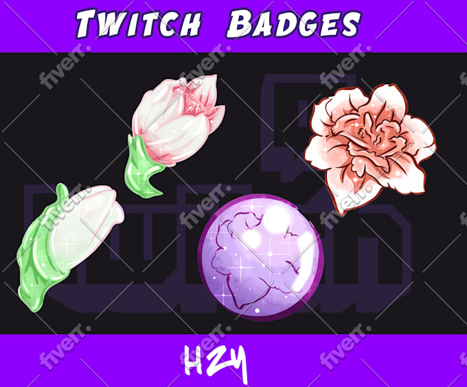 Create custom stylistic loyalty badges for twitch by Hazeypink