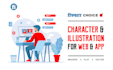 Design modern flat character and illustration for web or mobile apps by ...