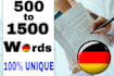 Write a perfect 500 to 1000 words german deutsch text article or unique ...