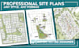 Draw a site plan, plot plan, plat map, master plan, location plan by ...