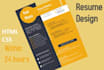 Create professional resume cv templates using html and css by ...