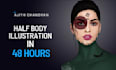 Draw realistic half body illustration by Ajithchandran97 | Fiverr
