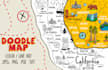 Draw cartoon fantasy map illustration, doodle hand drawn by ...