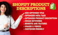 Write highconverting shopify product descriptions for store by Zaneranazir | Fiverr