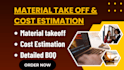Do construction estimate, material take off, cost estimation nrm2 ...