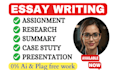Do essay writing, research, summary, case study, reports by Ifat ...