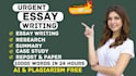 Urgent 10 pages essay writing in 7 hours case study, 5 pages research ...