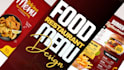 Crea menu ristorante moderno, flyer e brochure per il cibo