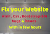 Fix html css js php mysqli issues within 2 hours by Sr_technoweb | Fiverr