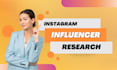 Do best instagram influencer research list for your niche by Sociallyseo | Fiverr