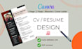 Design a professional resume and cv using canva by Pro_abhi13 | Fiverr