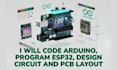 Code, arduino, programmation esp32, conception de circuit et layout pcb
