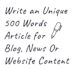 Write an original 500 word article on any topic by Smartwriterr | Fiverr
