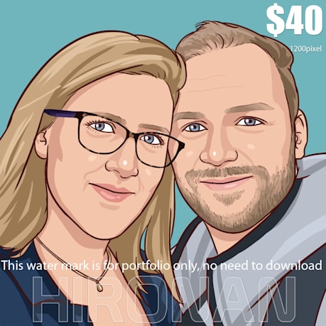 draw realistic cartoon portrait headshot avatar fro