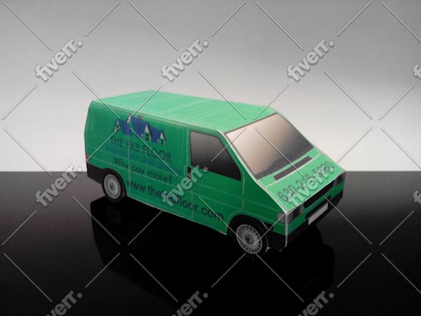 Make a papercraft delivery van with your logo on it ford transit by ...