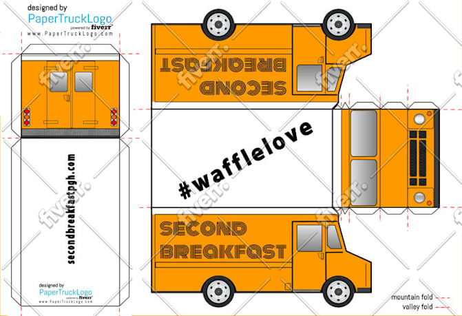 Make a papercraft step van or ups style delivery van with your logo on ...