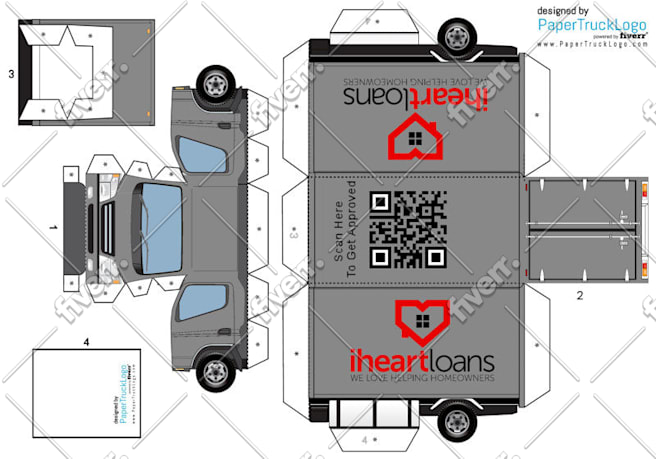 Make a papercraft box truck with your logo on it by Papertrucklogo