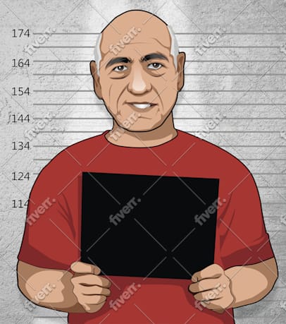 Draw you as a mugshot crime photo in my vector style by Semrawut