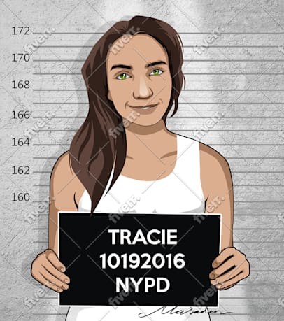 Draw you as a mugshot crime photo in my vector style by Semrawut