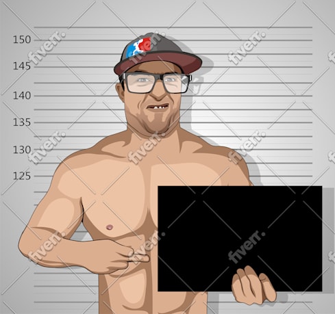 Draw you as a mugshot crime photo in my vector style by Semrawut