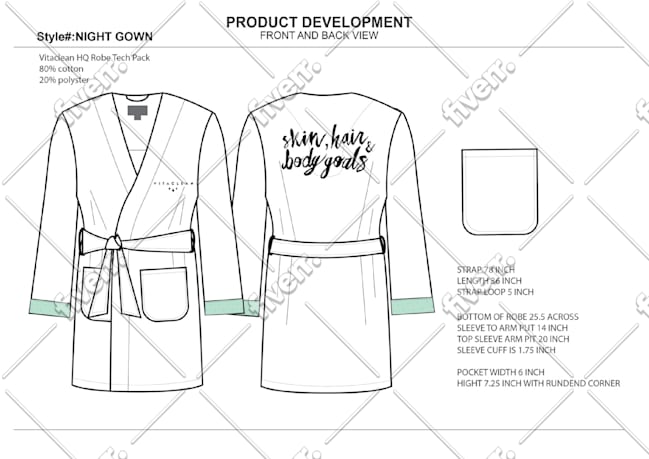 Draw perfect flat fashion sketch of your garment or tech packs for ...