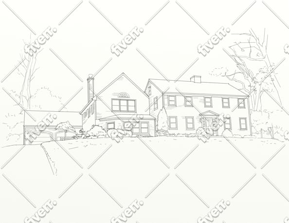 Pencil or watercolor sketch your house by Konco