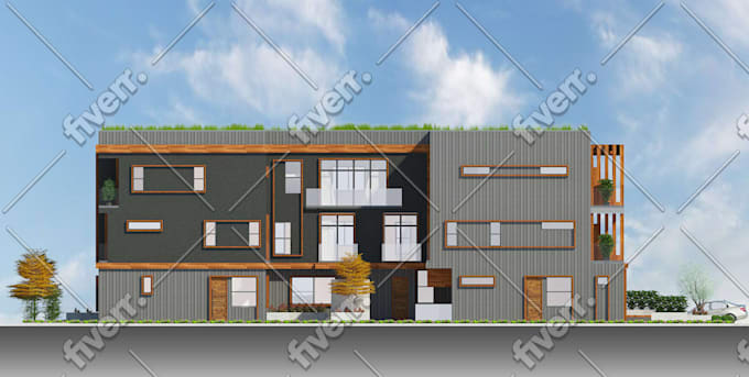 Create 3d model and render images architecture project by Thinharch